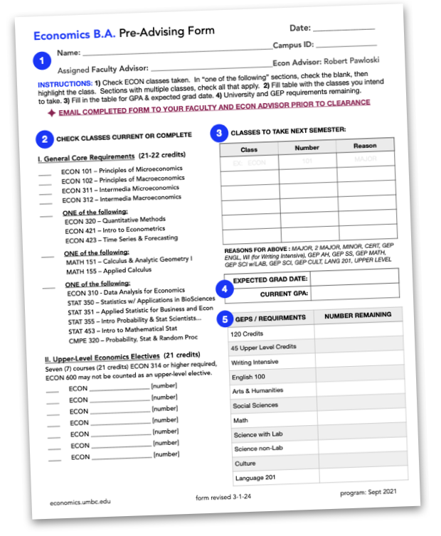 Econ Pre-Advising Forms – Department of Economics – UMBC